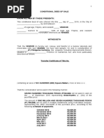 Deed of Conditional Sale - House and Lot Draft | PDF | Deed | Title ...