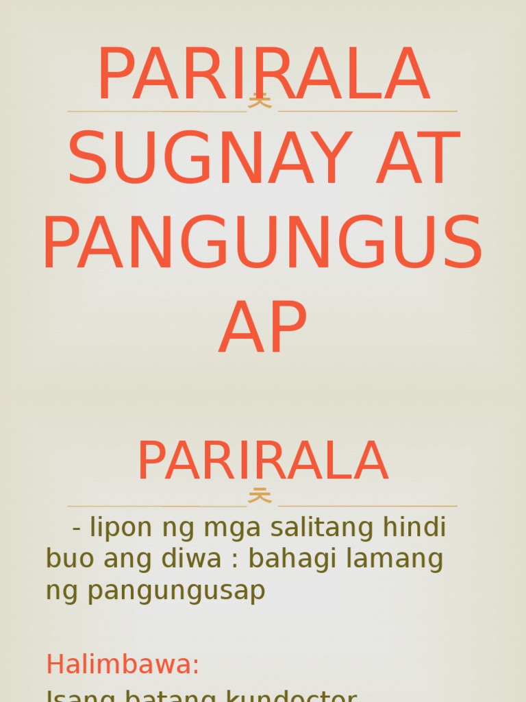 Group 3-Parirala Sugnay at Pangungusap | PDF