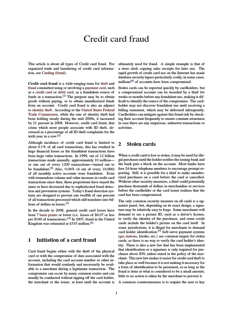 Credit card fraud.pdf | Credit Card | Financial Technology