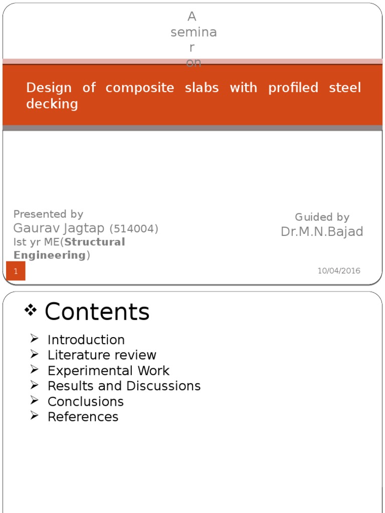 Design of Composite Slabs With Profiled Steel Decking | Download Free ...