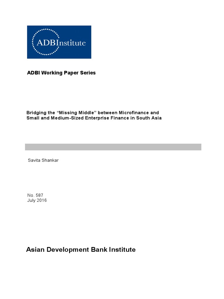Bridging The "Missing Middle" Between Microfinance and Small and Medium ...
