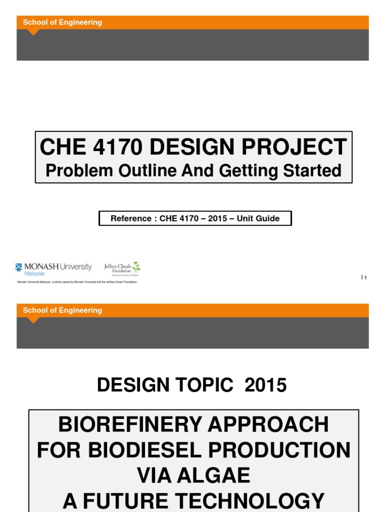 CHE 4170 - Problem Outline | PDF | Algae Fuel | Biofuel
