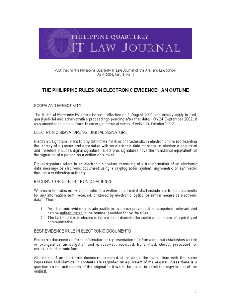 Electronic Evidence | Evidence (Law) | Authentication