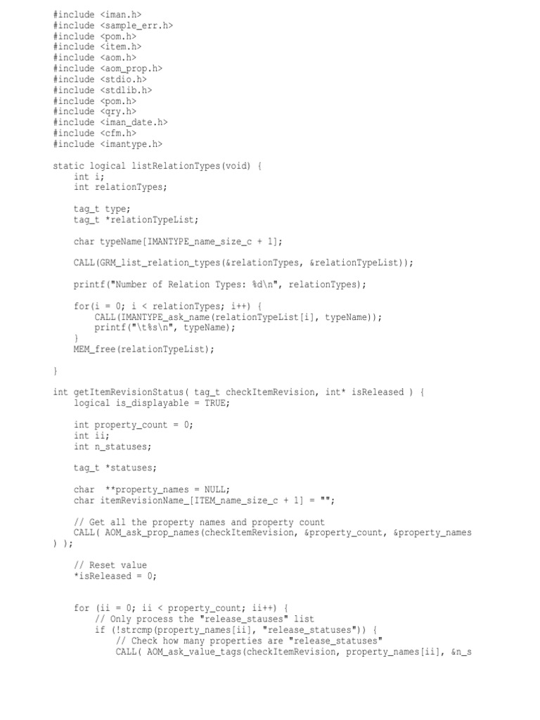 Teamcenter ITK Utility To Generate A List of Items of A Specific Type | PDF | Software ...
