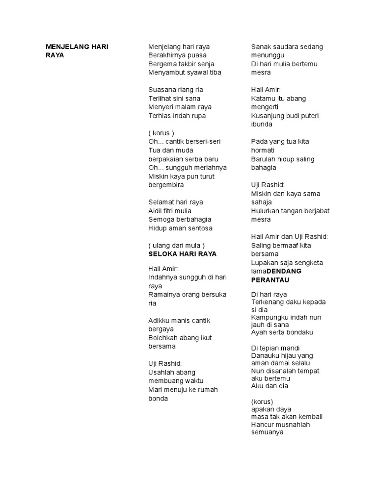 Lirik Lagu Raya | PDF