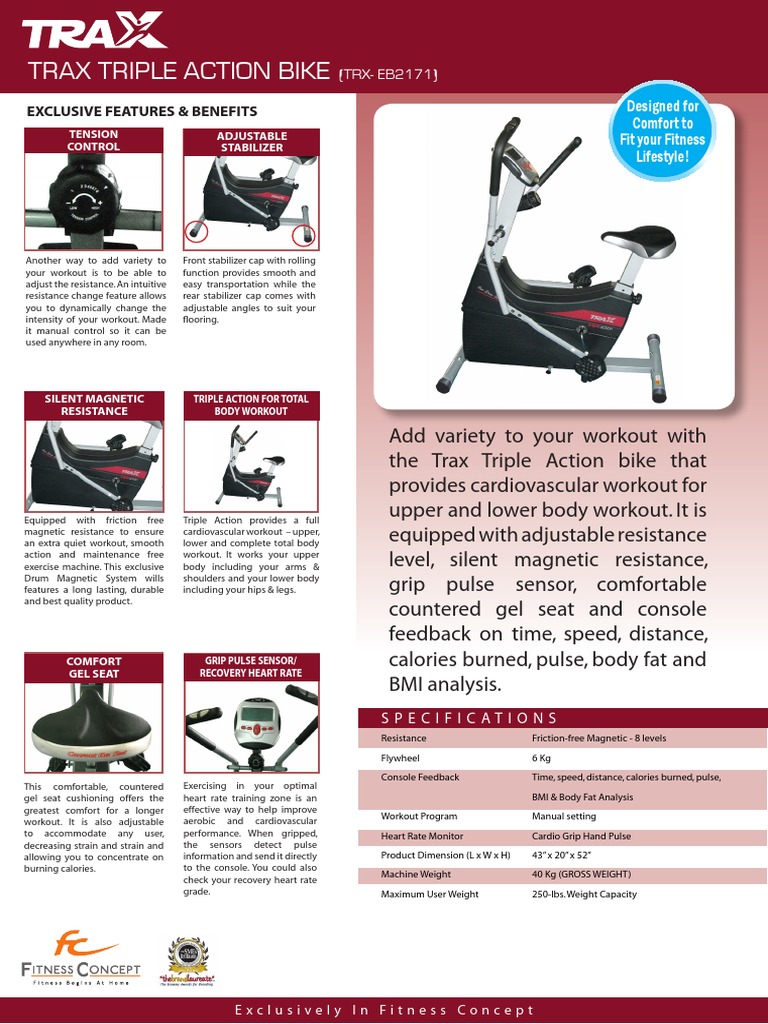 Trax Triple Action Bike: Exclusive Features & Benefits | PDF