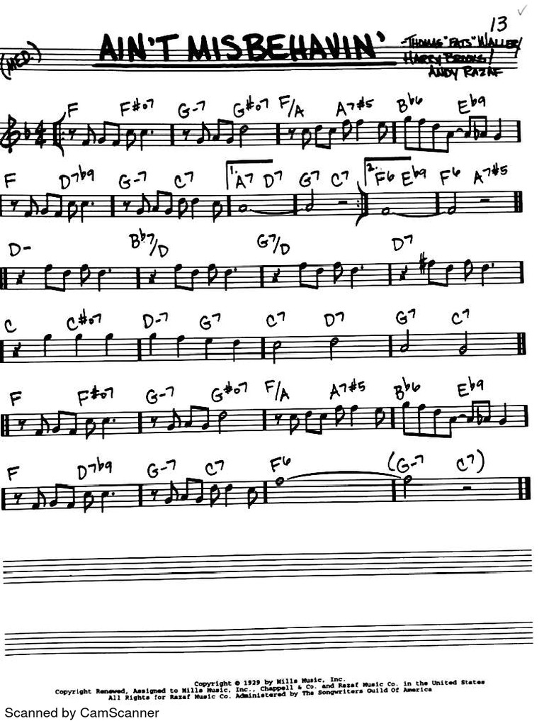 Ain't Misbehavin' | PDF