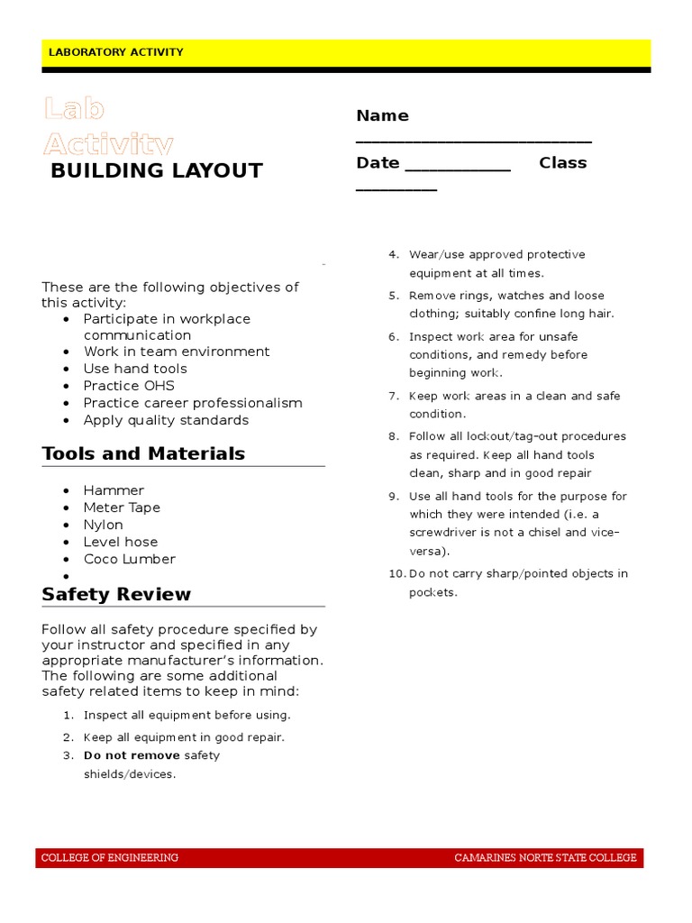 Building the Foundation for Safety: An Introduction to Laboratory ...
