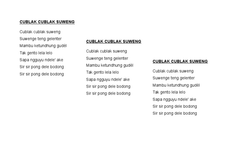 Cublak Cublak Suweng | PDF