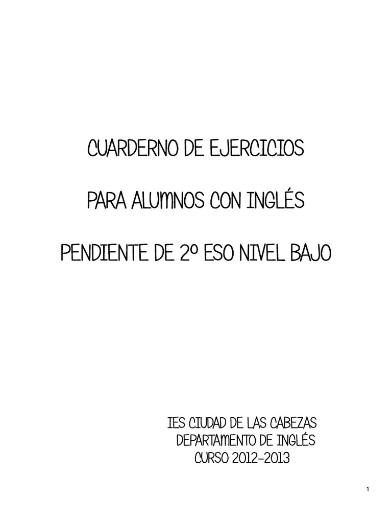 Refuerzo Inglés 2 Eso Pdf