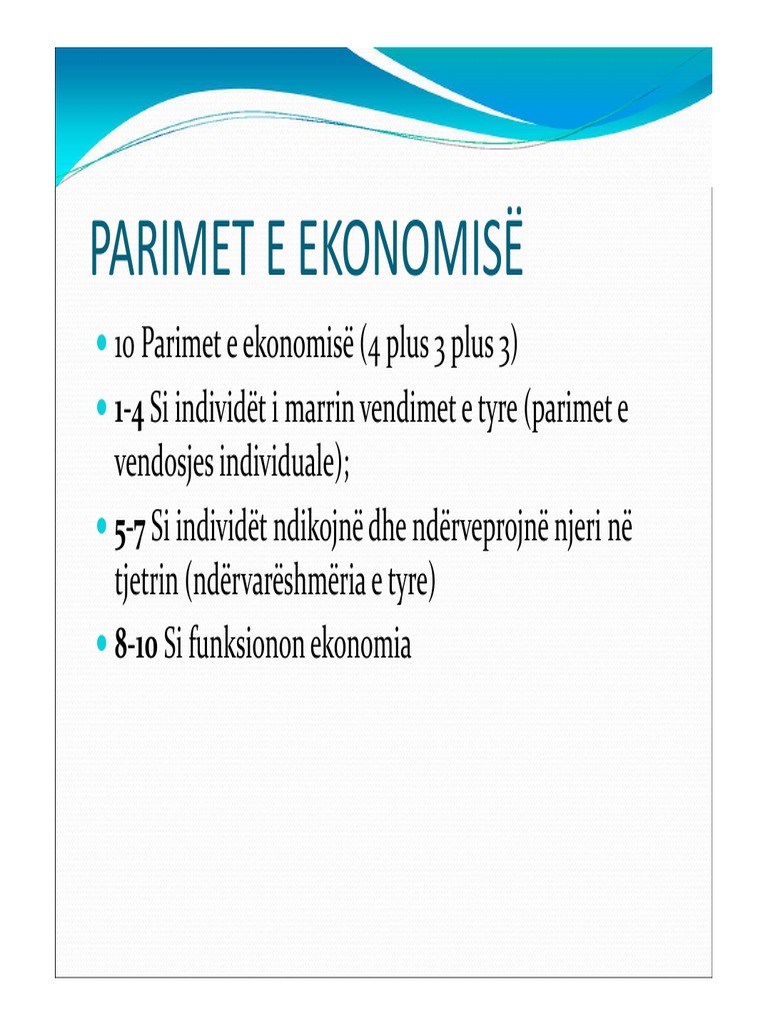 Parimet e Ekonomise | PDF