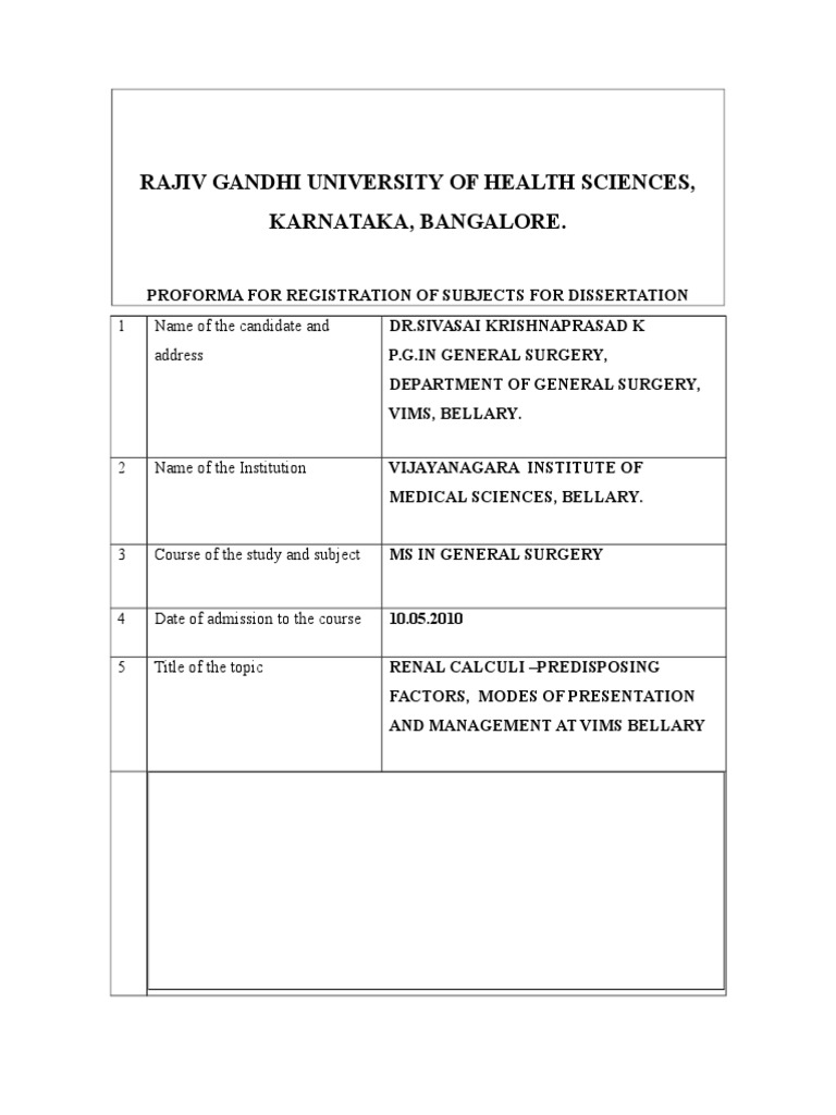 Rajiv Gandhi University of Health Sciences, Karnataka, Bangalore | PDF ...