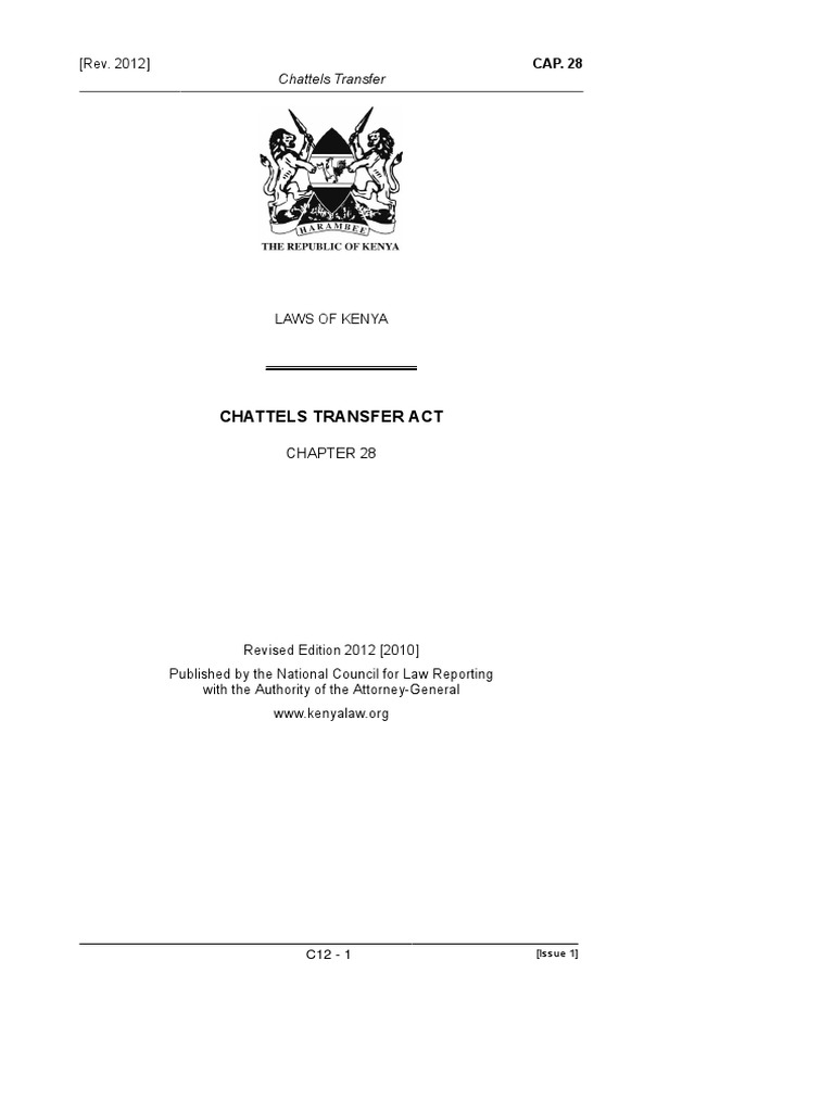 Chattels Transfer Act 24 of 1930 | PDF | Mortgage Law | Covenant (Law)