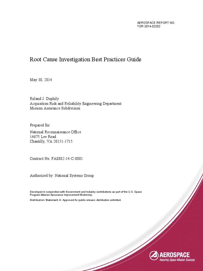 TOR 2014 02202 Root Cause Investigation Best Practices Guide | PDF ...