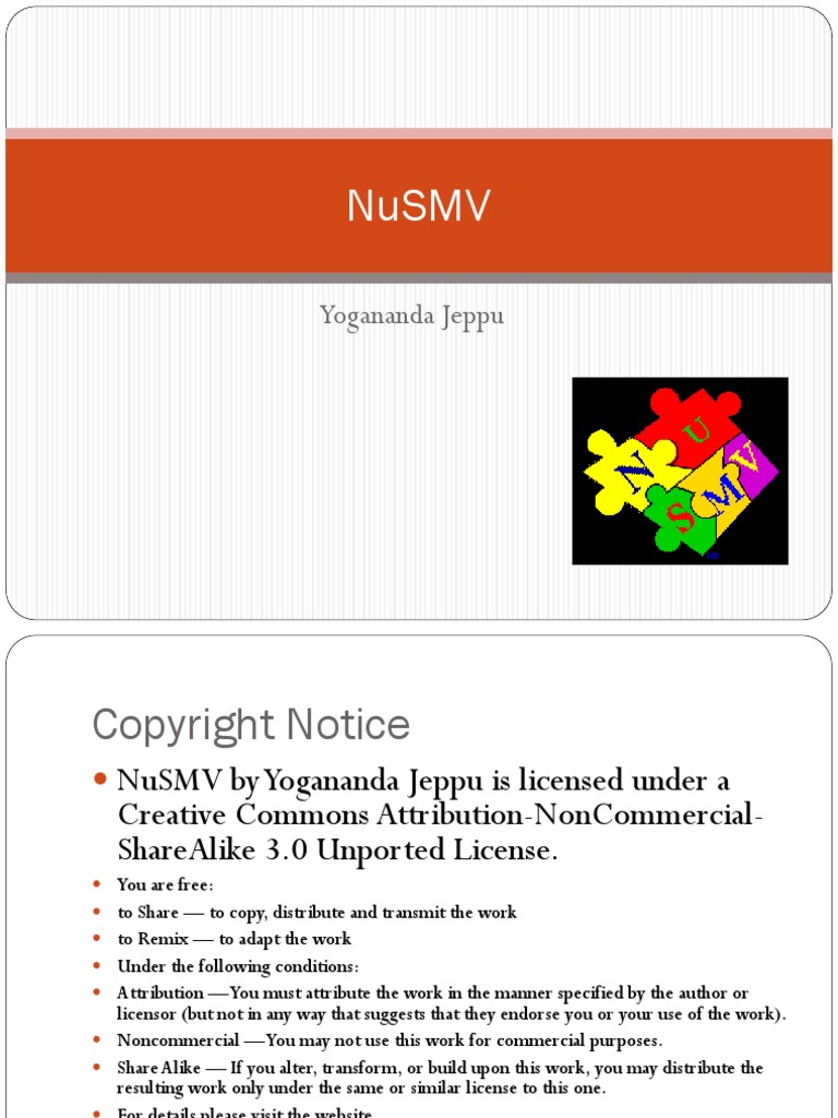 Nusmv: Yogananda Jeppu | PDF | Boolean Data Type | Array Data Type