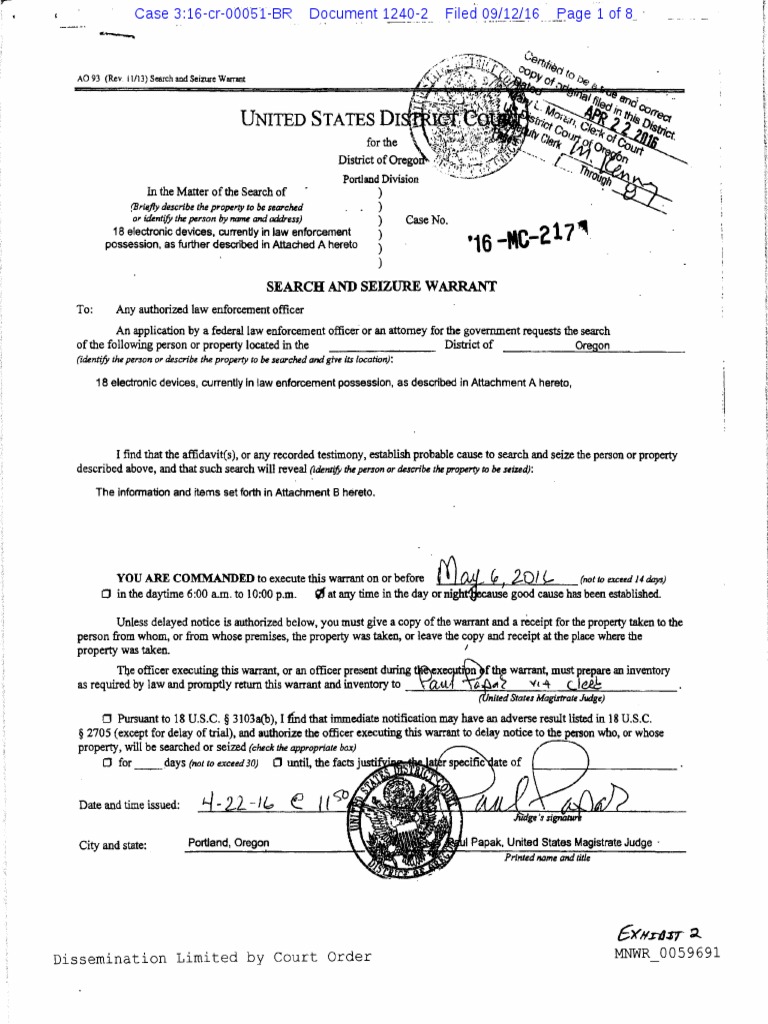 Search and Seizure Warrant for Devices | PDF | Computing | Computer Crime