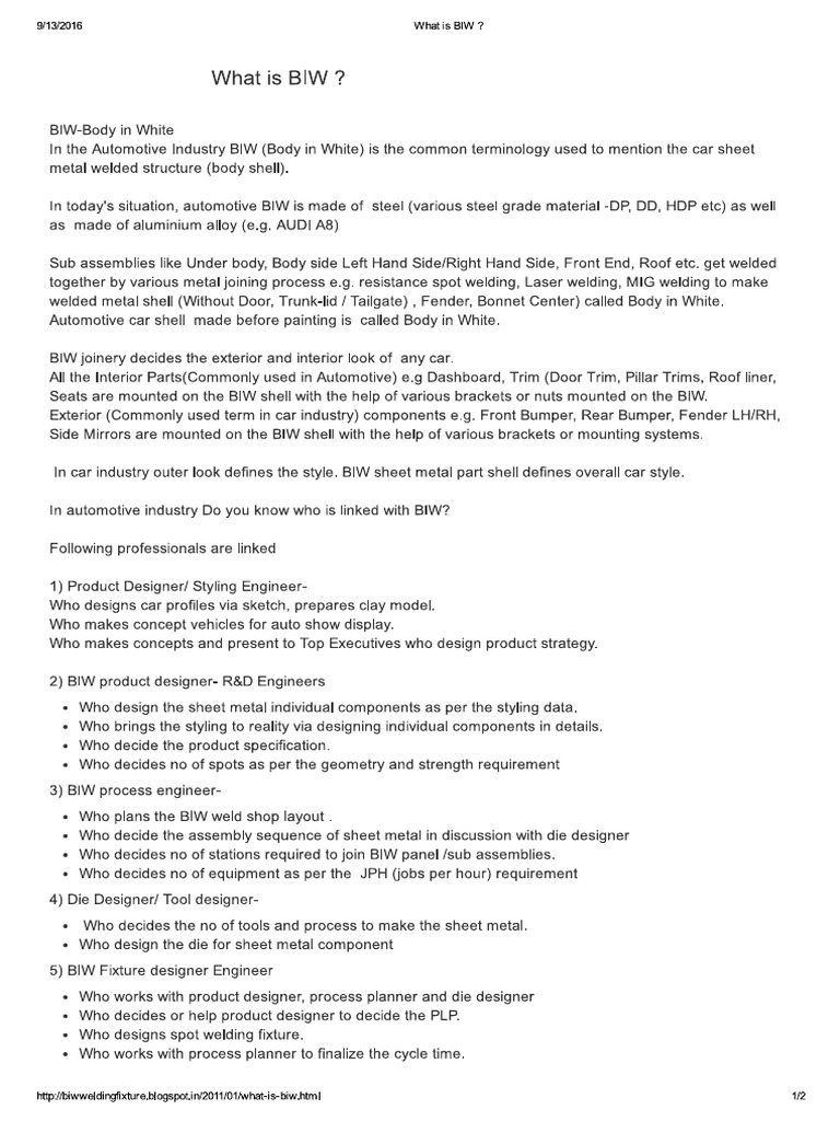 What Is BIW - PDF | PDF