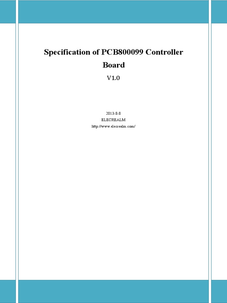 Specification of PCB800099 Controller Board - V1.0 | PDF | Digital ...