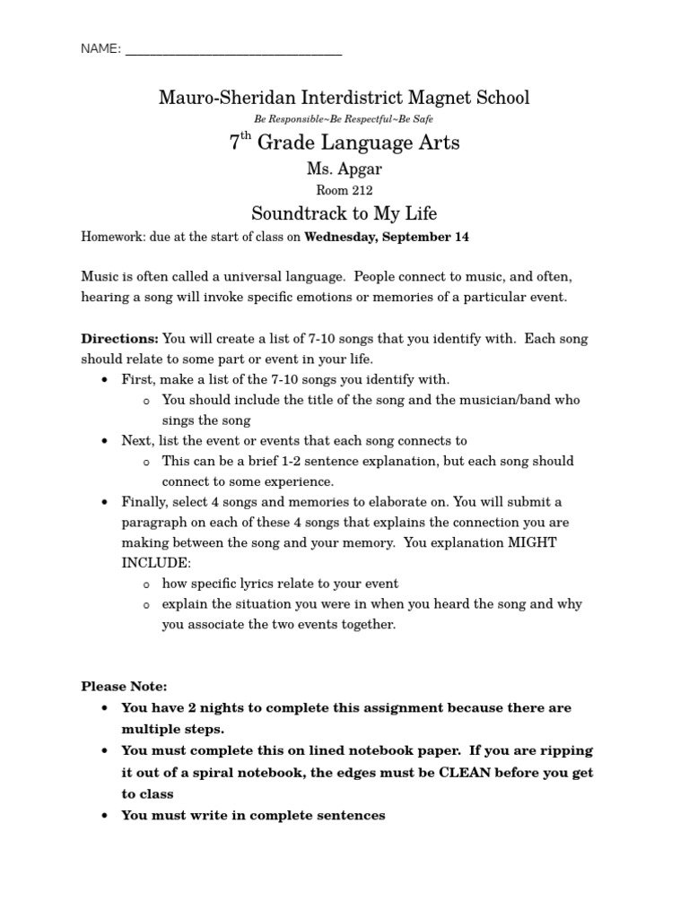 7 Grade Language Arts: Mauro-Sheridan Interdistrict Magnet School | PDF ...