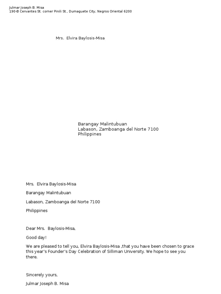 Mail Merge Example | PDF