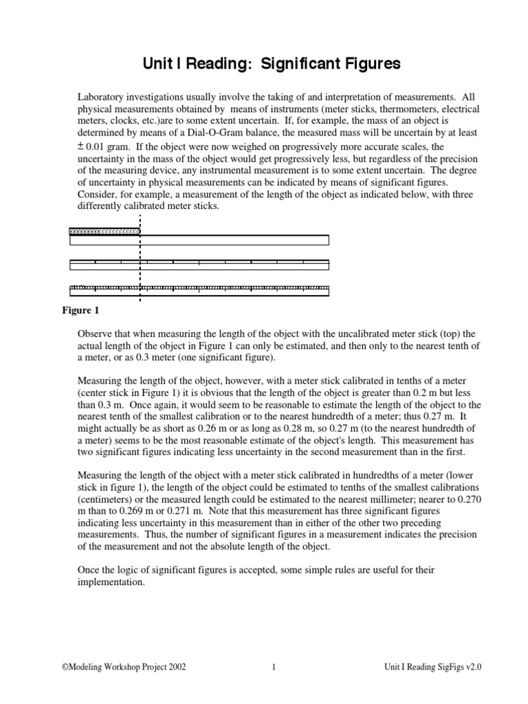 Reading Significant Figures | PDF | Significant Figures | Measurement