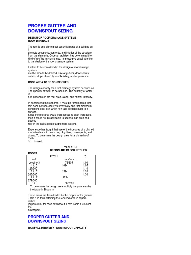 Gutter Sizing | PDF | Roof | Rain
