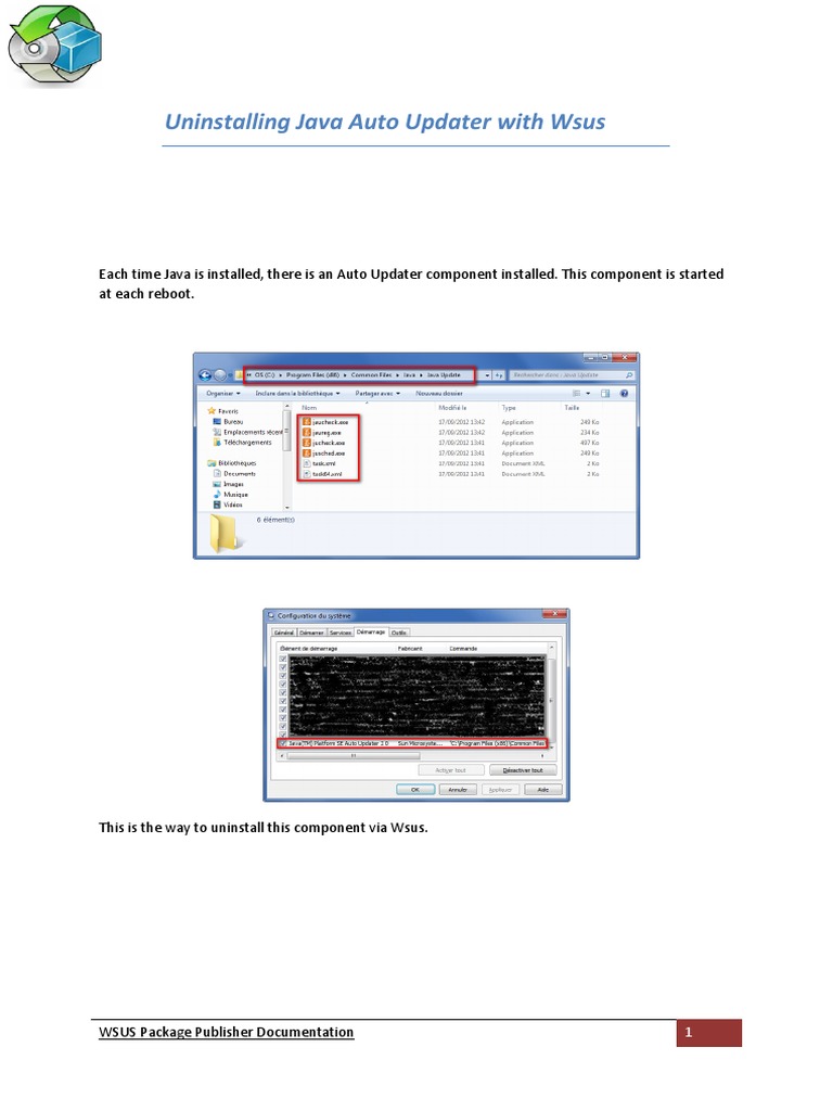 Uninstalling Java Auto Updater via WSUS | PDF
