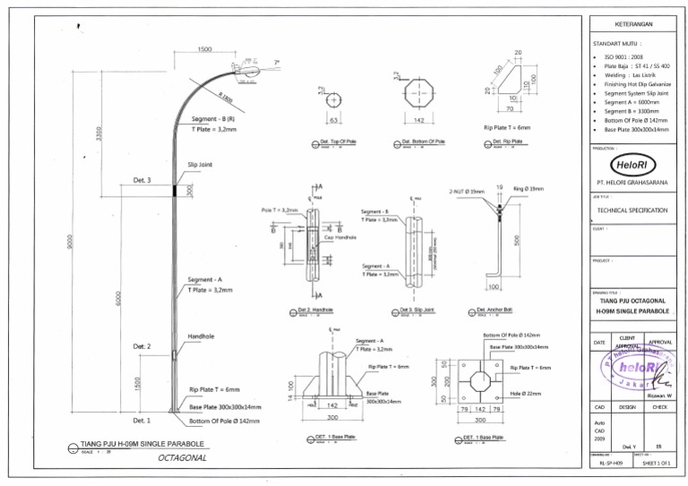 Tiang PJU Octagonal 9m | PDF