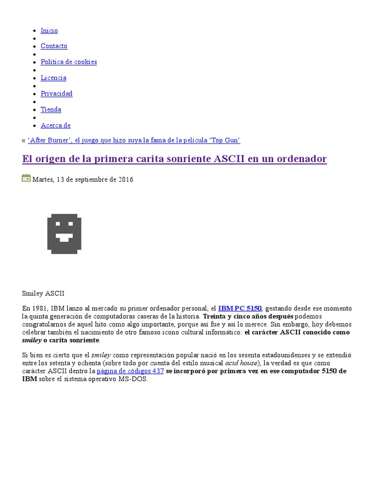 El Origen de La Primera Carita Sonriente ASCII en Un Ordenador at ...