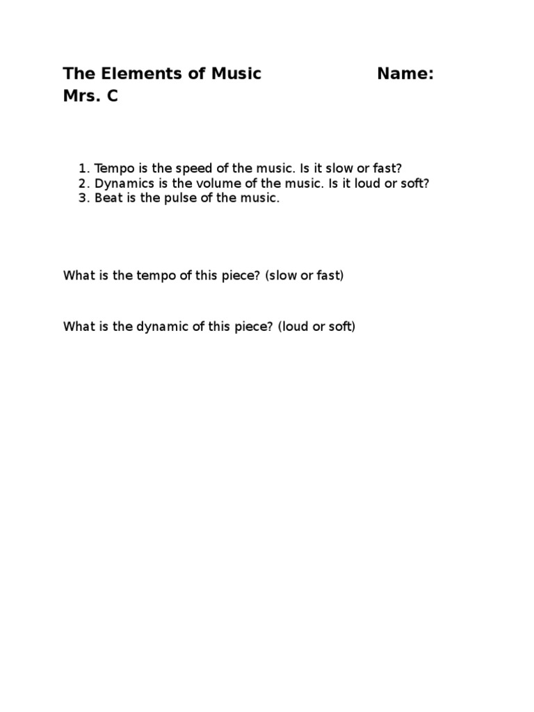 Understanding Music Elements: Tempo & Dynamics | PDF