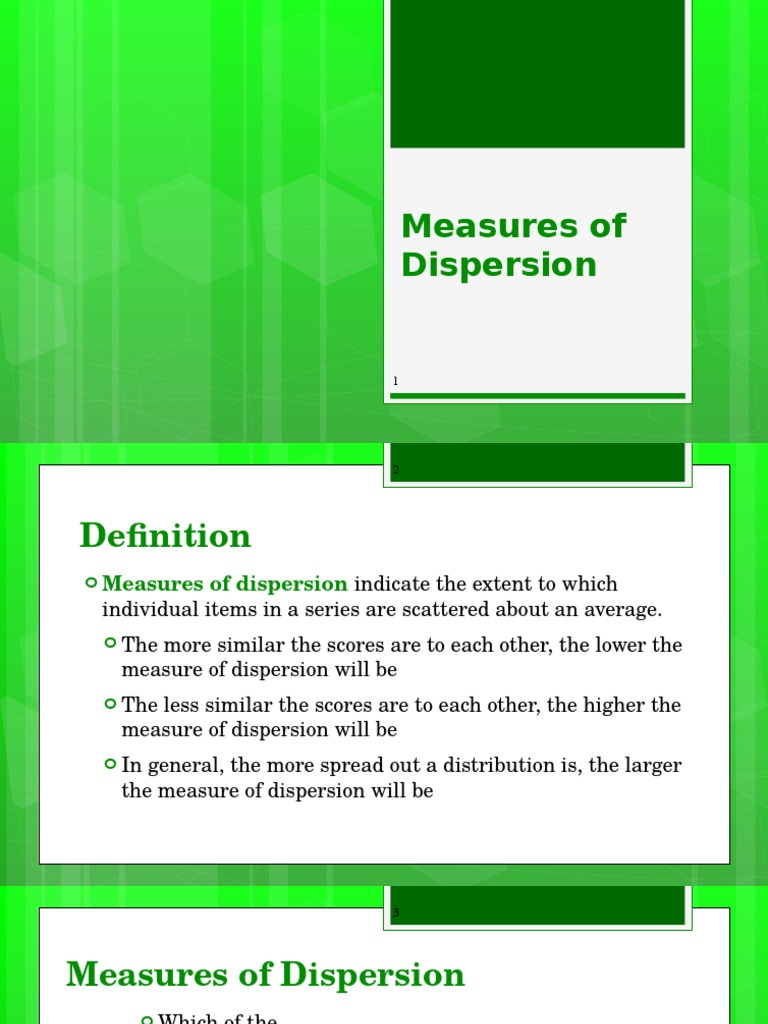 Measures of Dispersion | PDF | Standard Deviation | Variance