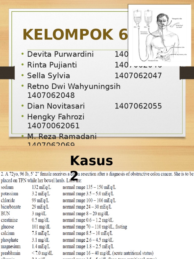 Contoh Kasus TPN | PDF | Calorie | Potassium