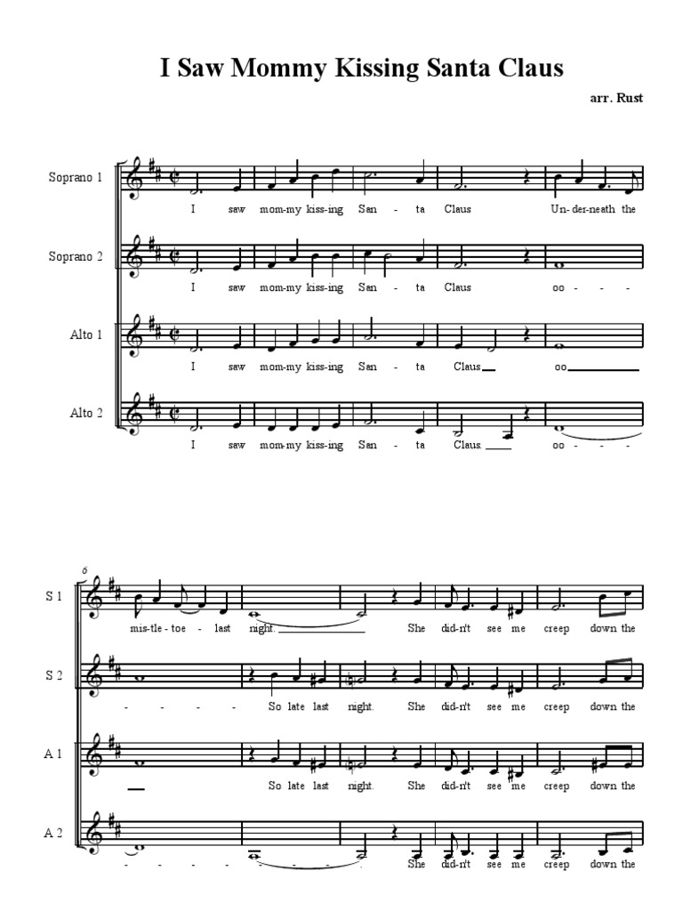 I Saw Mommy Kissing Santa Claus Lyrics | PDF