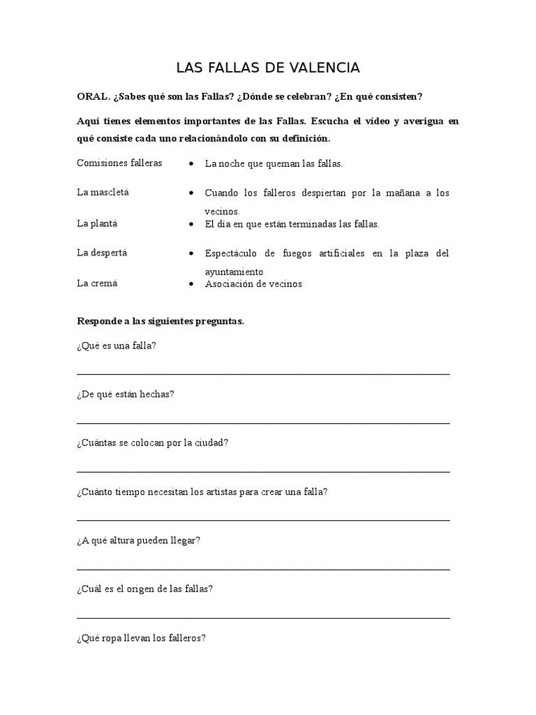 Las Fallas de Valencia | PDF