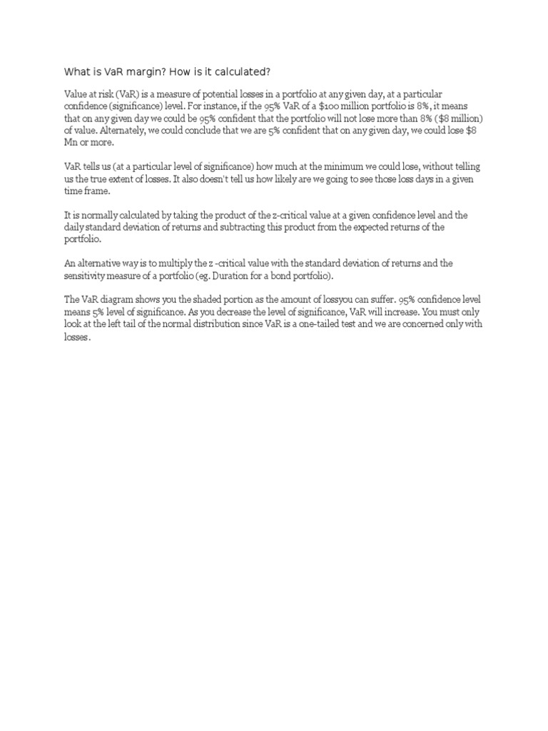 What Is Var Margin? How Is It Calculated? | PDF