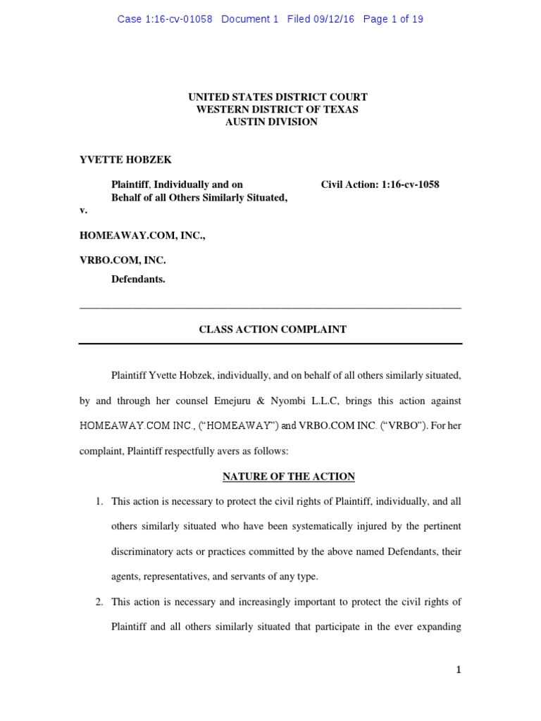 Homeaway, Vrbo | PDF | Disparate Impact | Federal Rules Of Civil Procedure