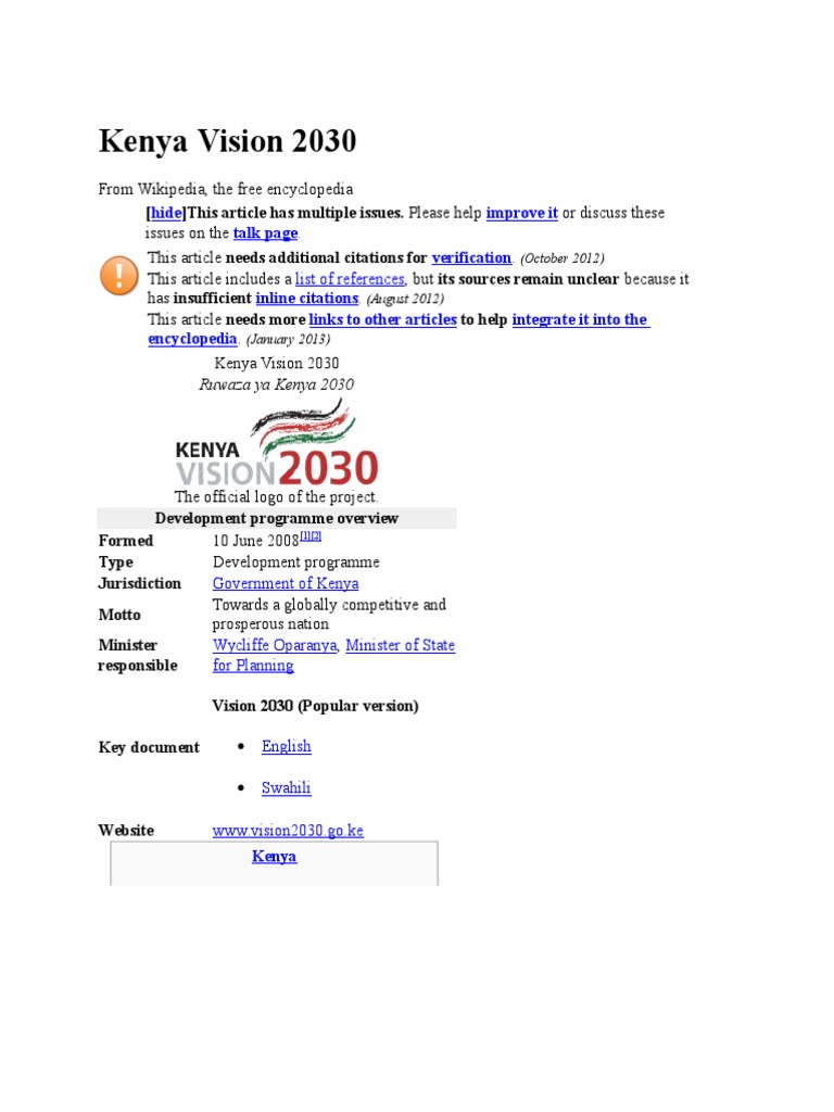 Kenya Vision 2030 | PDF | Economies | Public Sphere