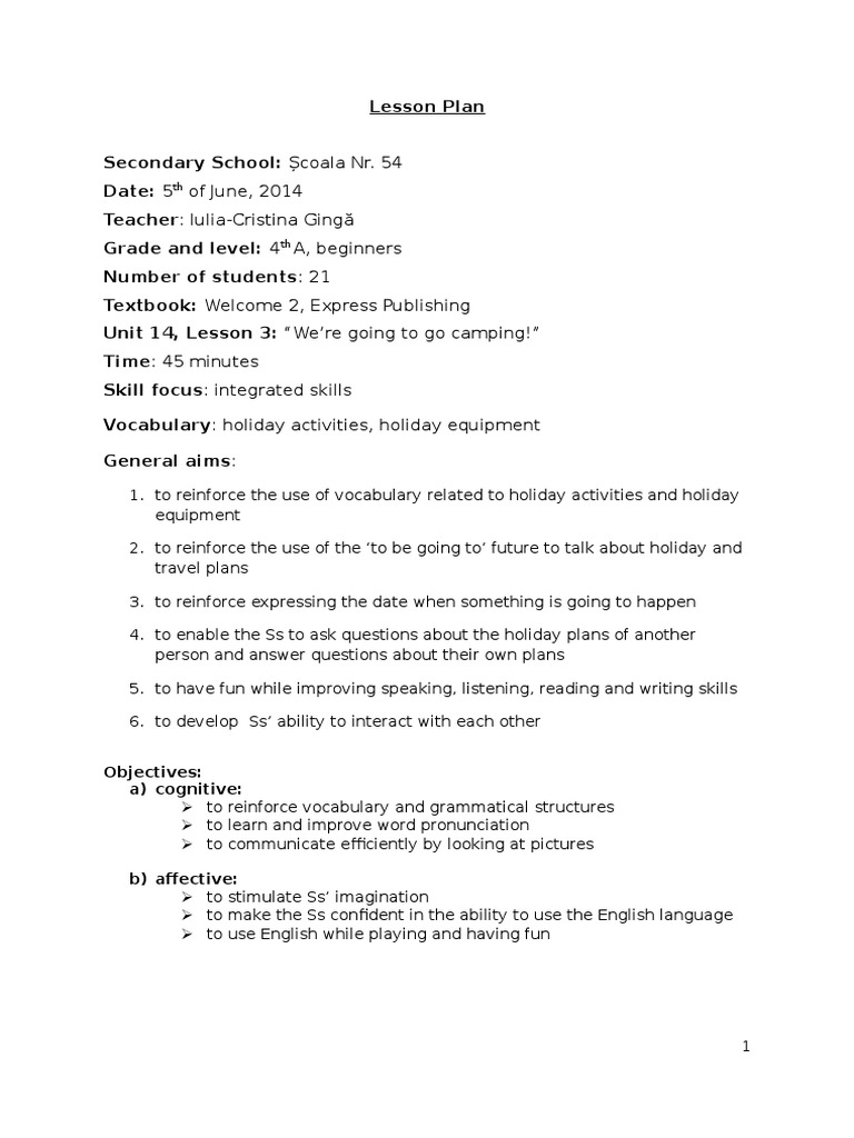 Lesson Plan 4th Grade | PDF | Teaching Method | Lesson Plan