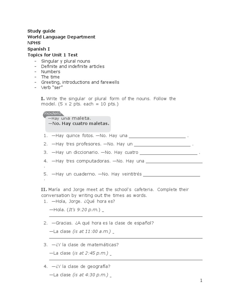 Unit 1 Study Guide | PDF