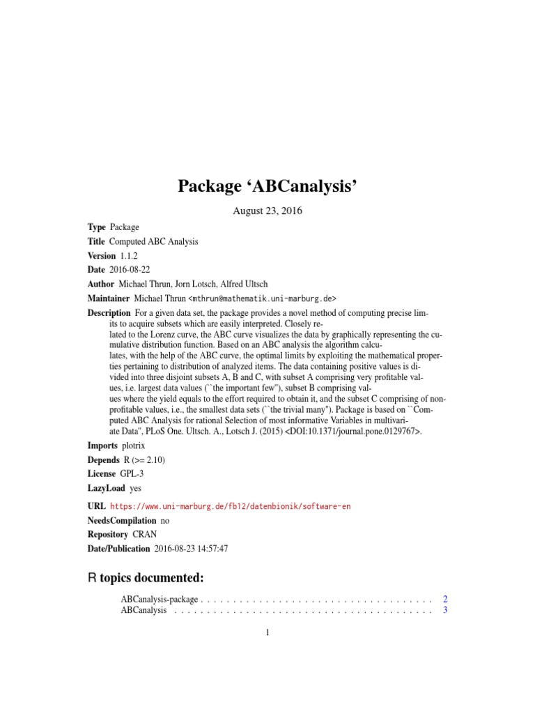 Package Abcanalysis R Topics Documented Pdf Parameter Computer Programming Array Data
