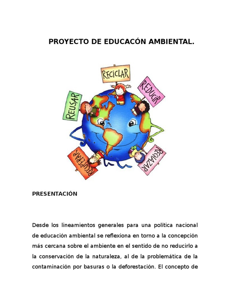 Proyecto de Educación Ambiental | PDF | Contaminación | Los bosques