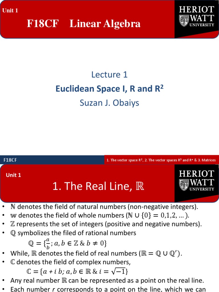 Linear Algebra Lect 1 | PDF | Vector Space | Basis (Linear Algebra)