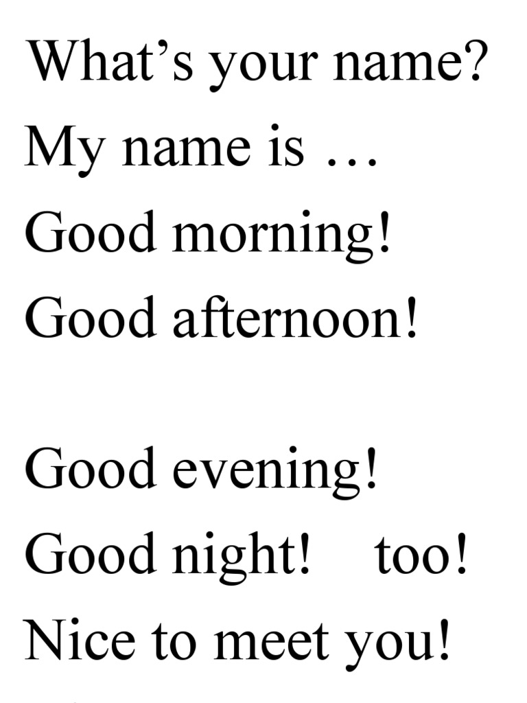 What's Your Name | PDF