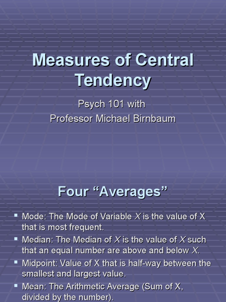 Central Tendency Measures | PDF