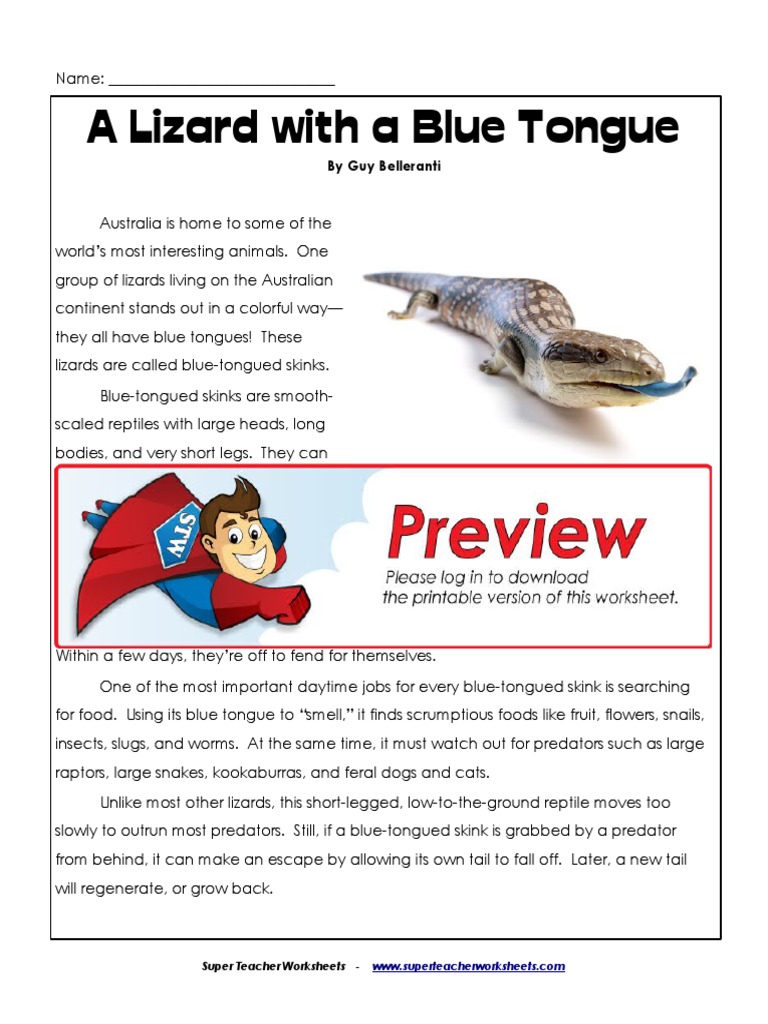5th Lizard With A Blue Tongue | PDF | Lizard | Reptile