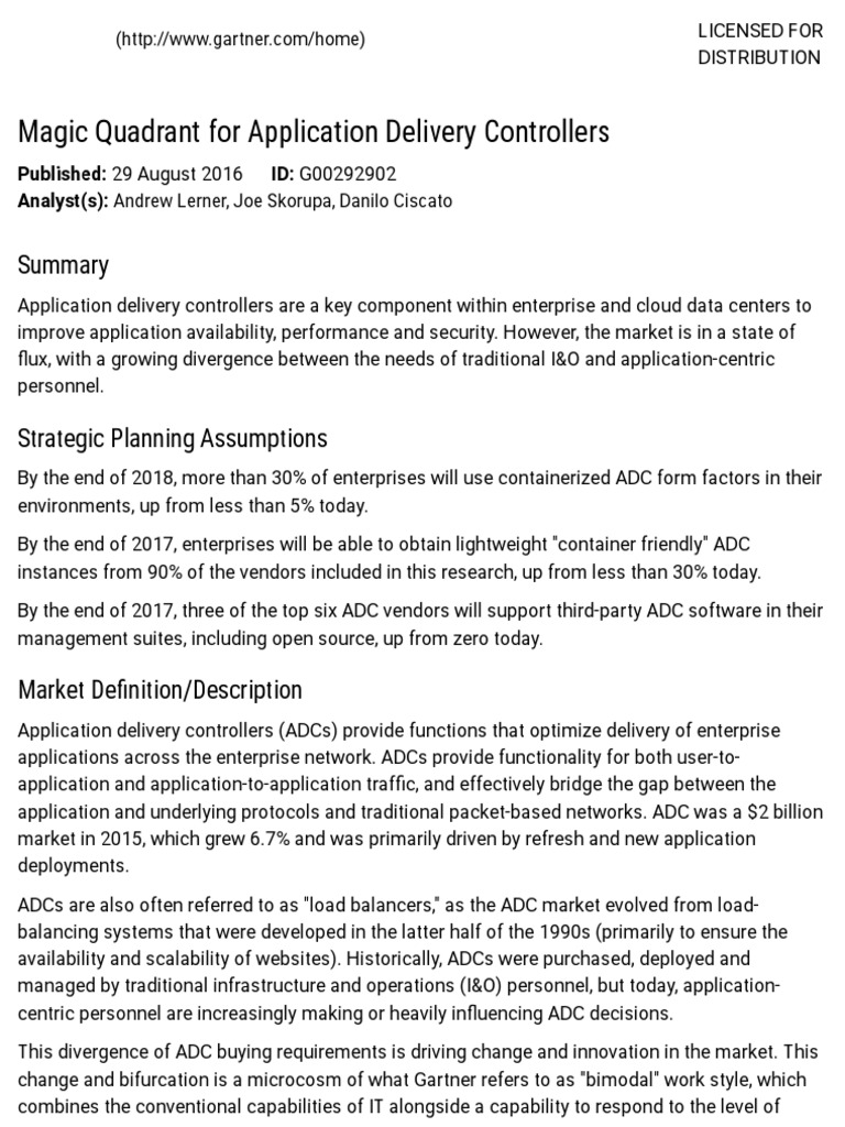 Gartner Reprint ADC | PDF | Cloud Computing | Microsoft Azure