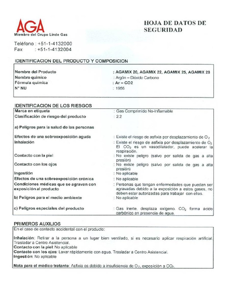 Msds - Gas Agamix | PDF