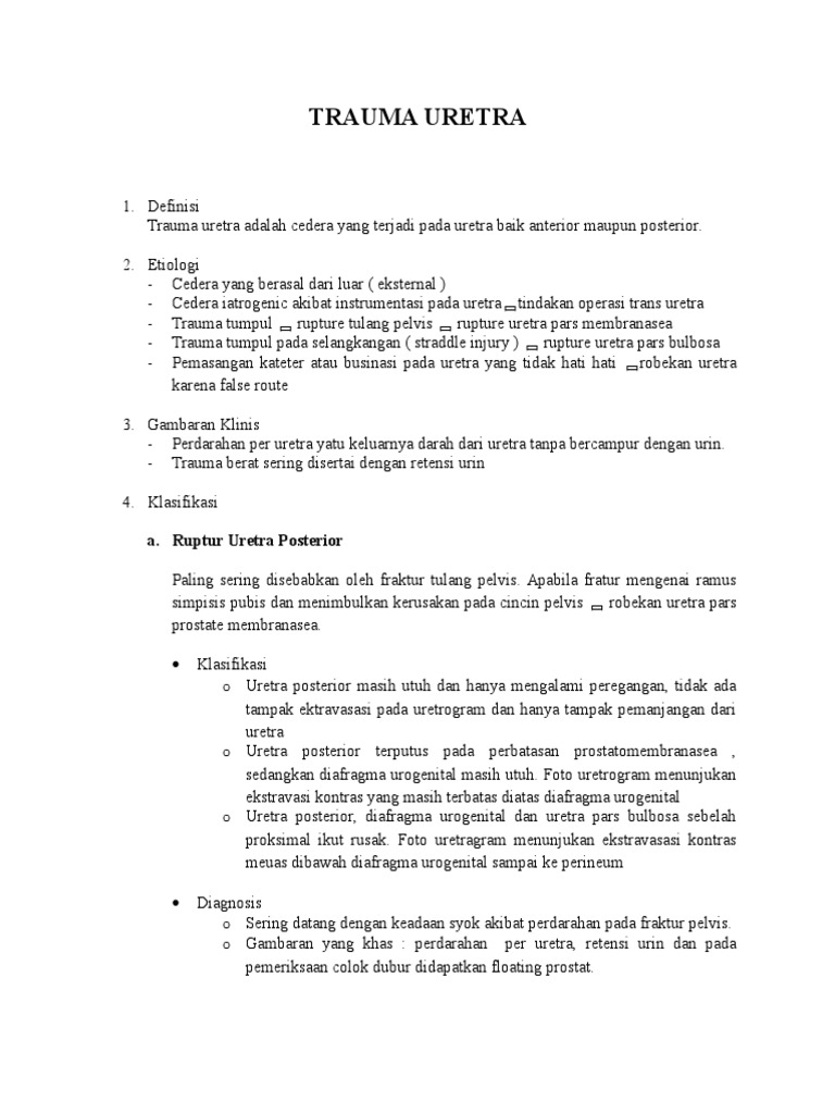 Modul 4 - Trauma Uretra | PDF