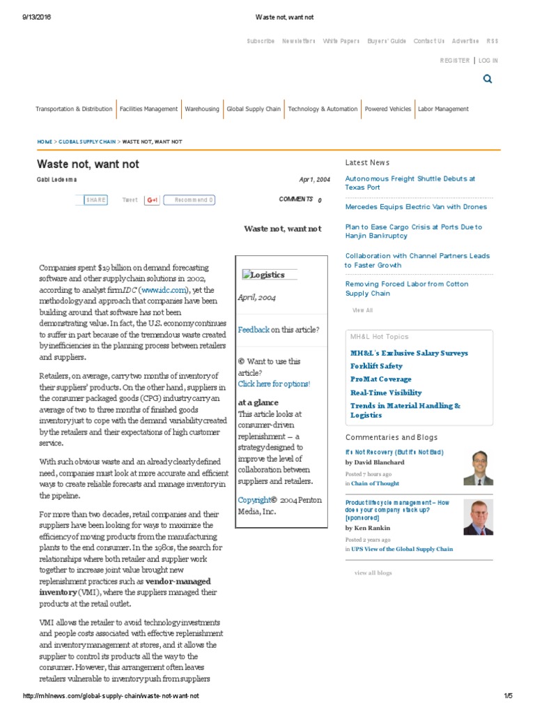 Does CPFR Mitigate The Costs of SKU Proliferation PDF | PDF | Supply ...