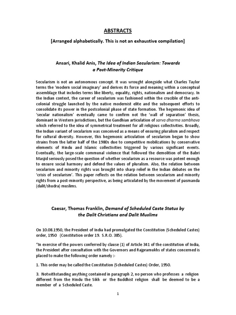 Abstracts Cdms 2013nov19-20 | PDF | Dalit | Caste